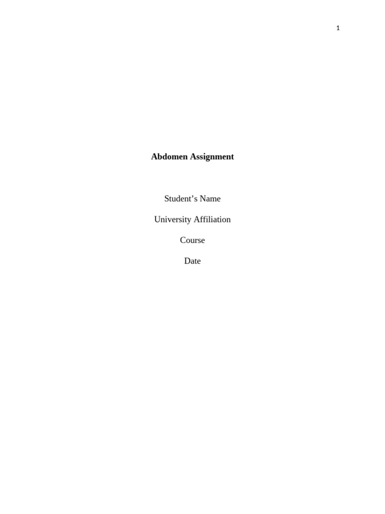 Abdomen Assignment | PDF