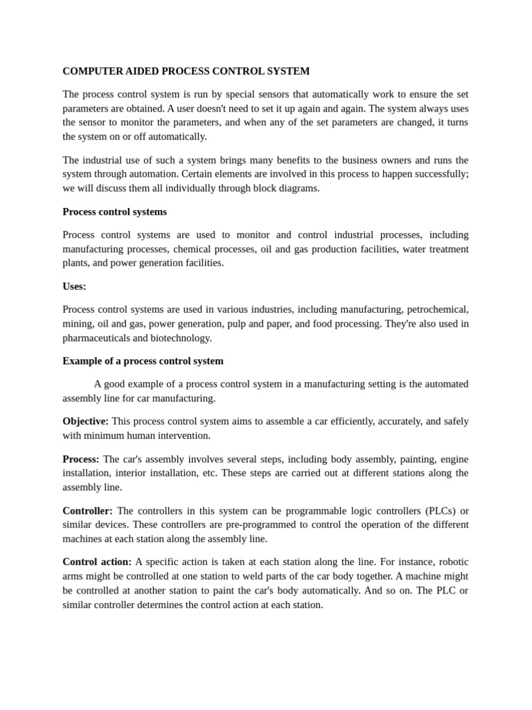 Computer Aided Process Control System | PDF | Control Theory | Computers