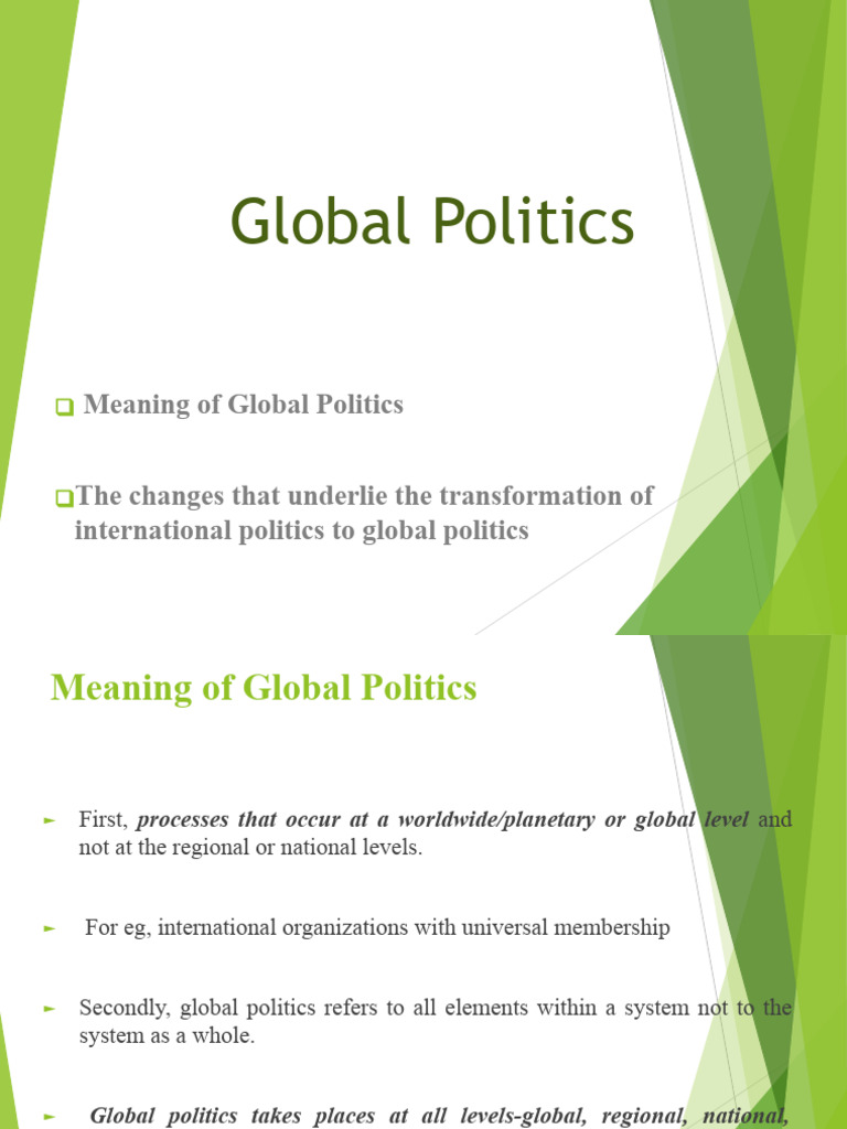 Understanding Global Politics Dynamics | PDF | Governance | Global ...