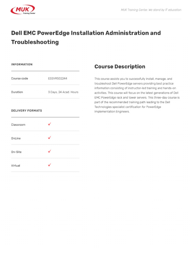 Dell EMC PowerEdge Installation Administration and Troubleshooting | PDF