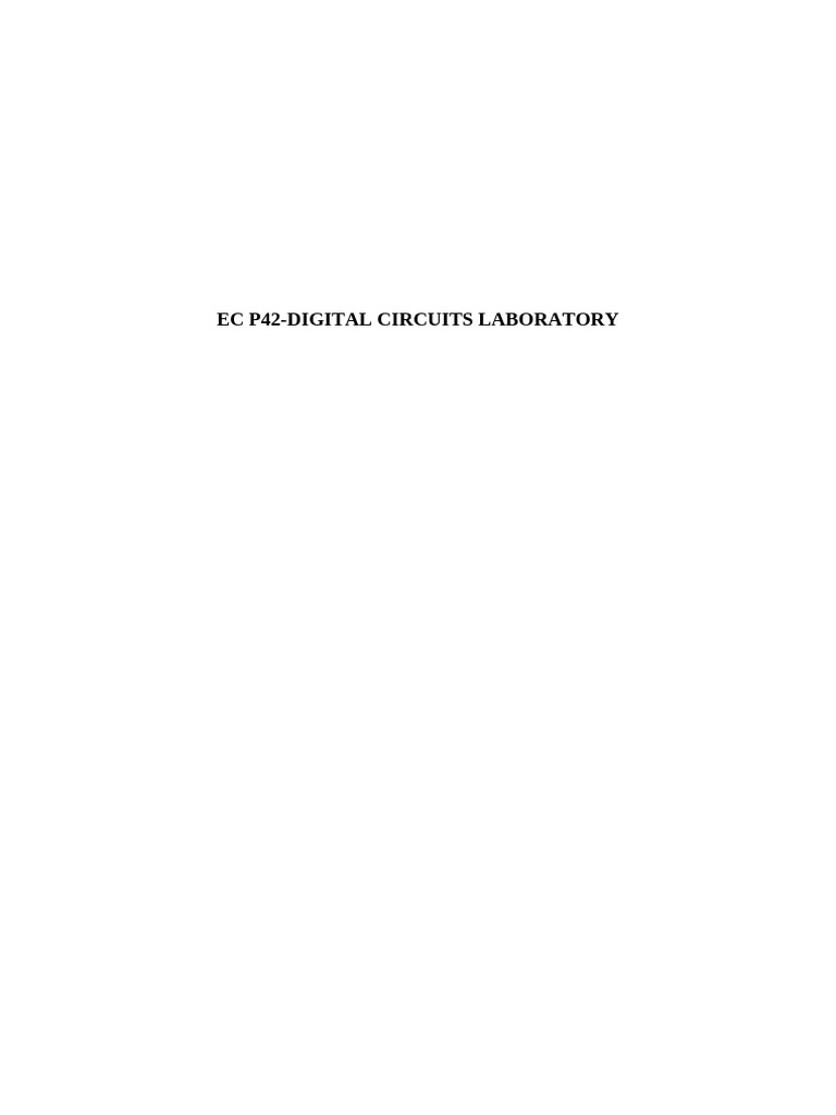 Digital Circuits Lab Manual | PDF