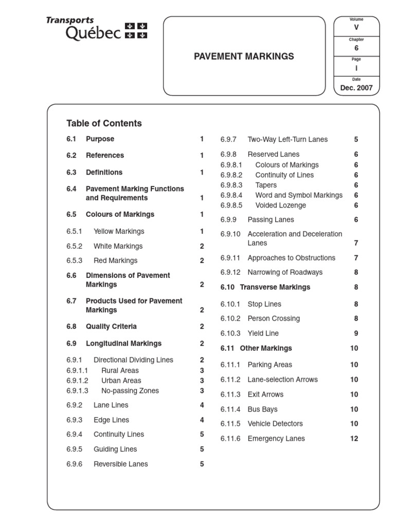 Pavement Markings | PDF