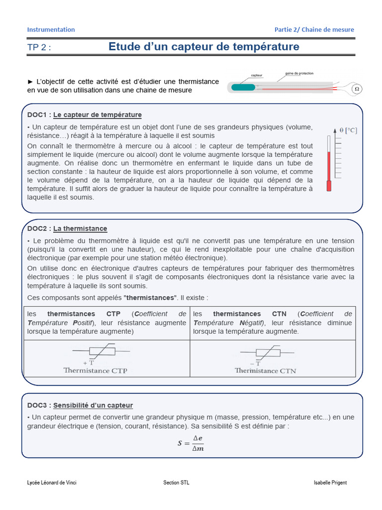 tp2 Thermistance-1 | PDF