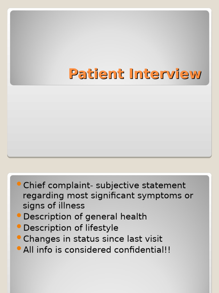 Patient Interview | PDF