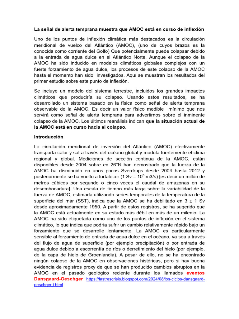 Simulación Colapso AMOC | PDF