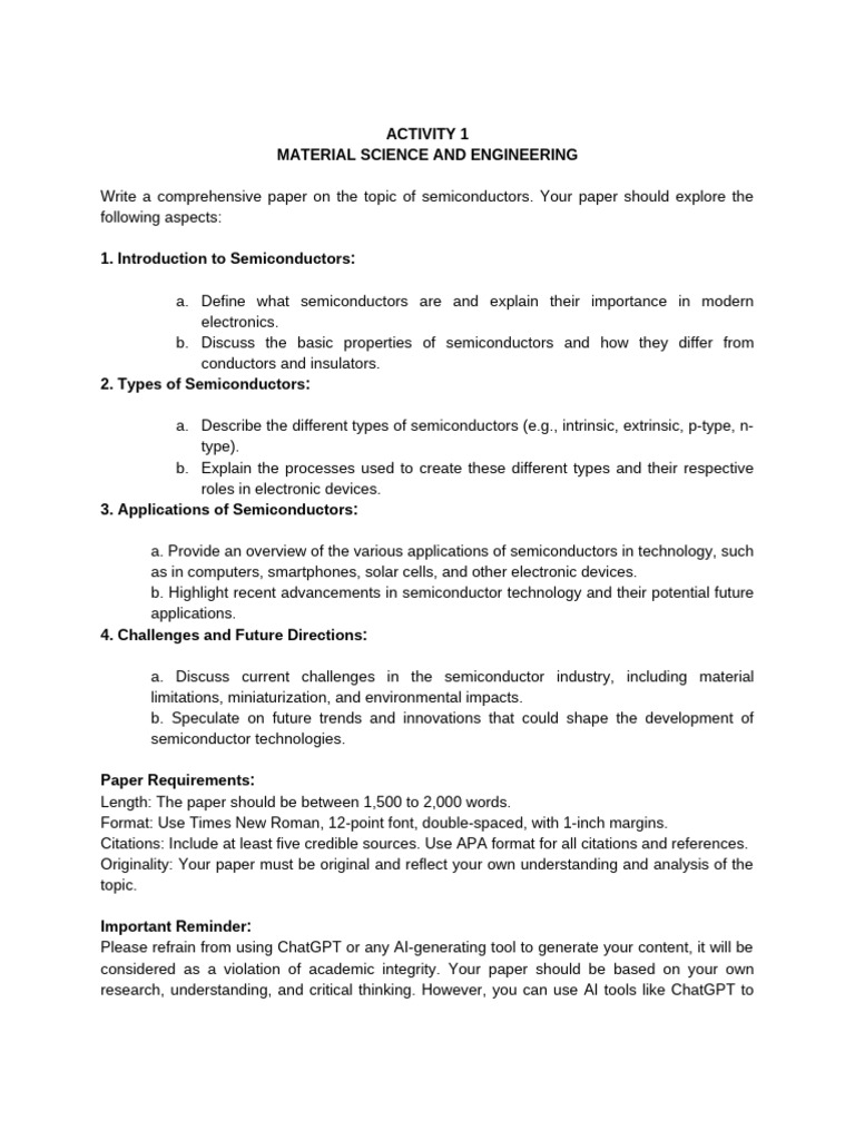 Activity 1 Material Science and Engineering 1 1 | PDF