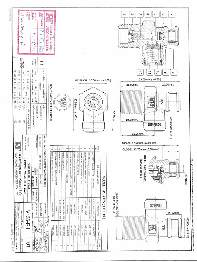 Valve M18 & V78 | PDF