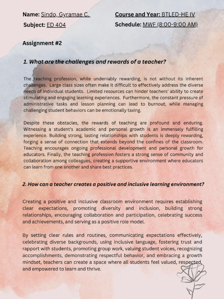 Ed404 Assignment#2 | PDF