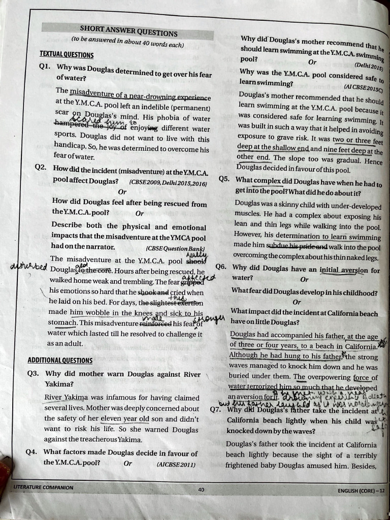 Deep Water Question BBC Class 12 Extra Ques | PDF