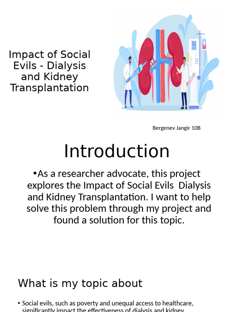 Impact of Social Evils - Dialysis and Kidney | PDF