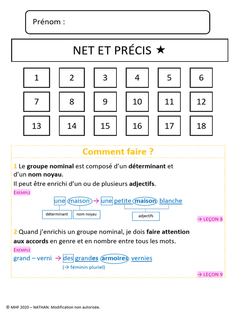 French Grammar Exercise Guide | PDF