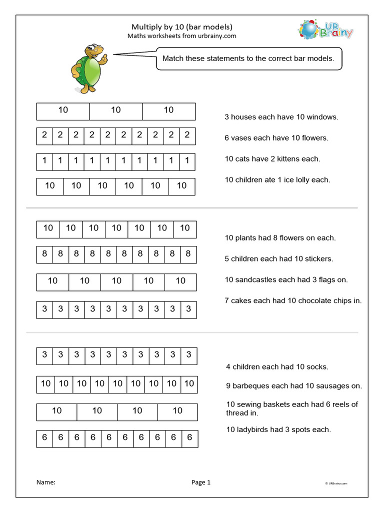 Multiply by 10 Bar Models | PDF