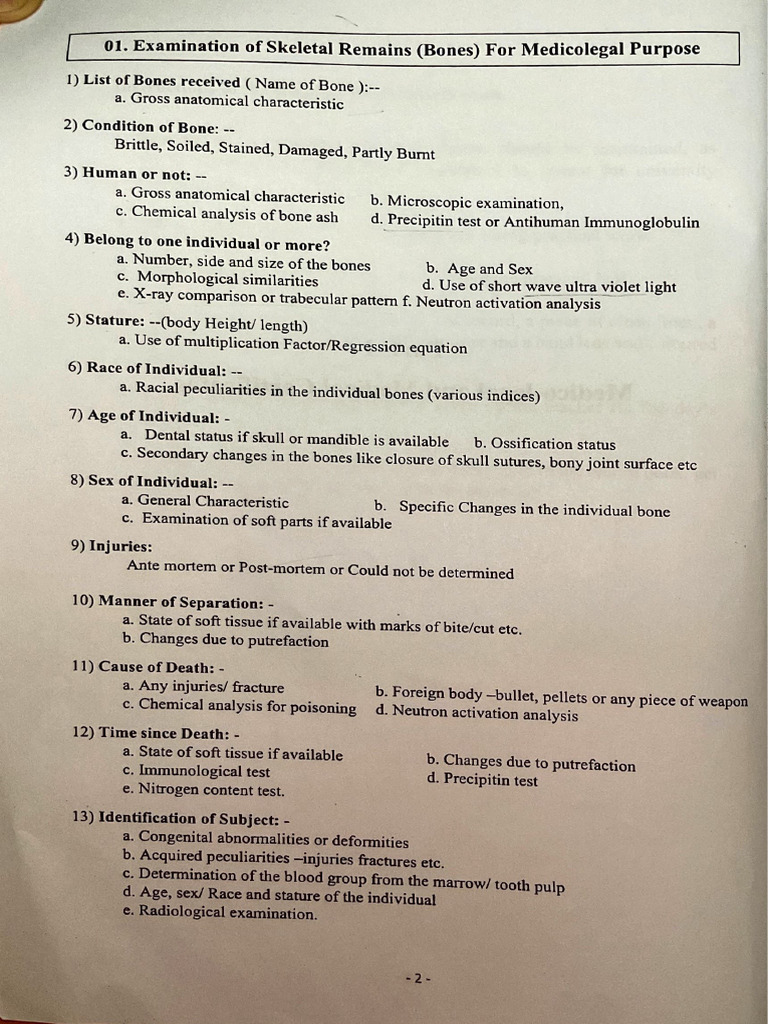 FMT Pract - Foetal - Bone - MCCD | PDF