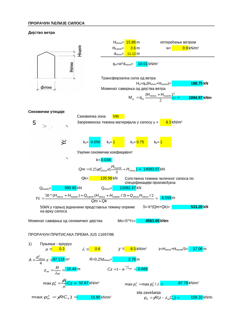 Proracun Silosa | PDF