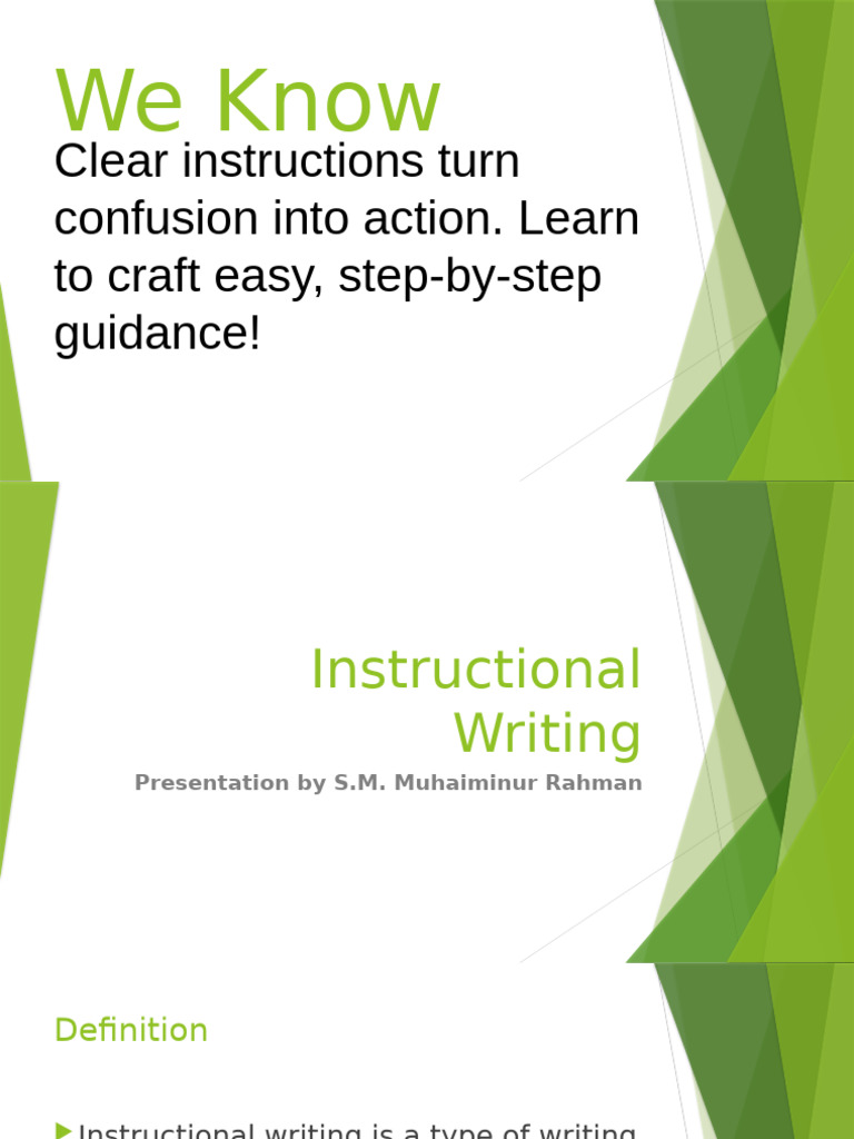 Instructional Writing2 (Final) | PDF