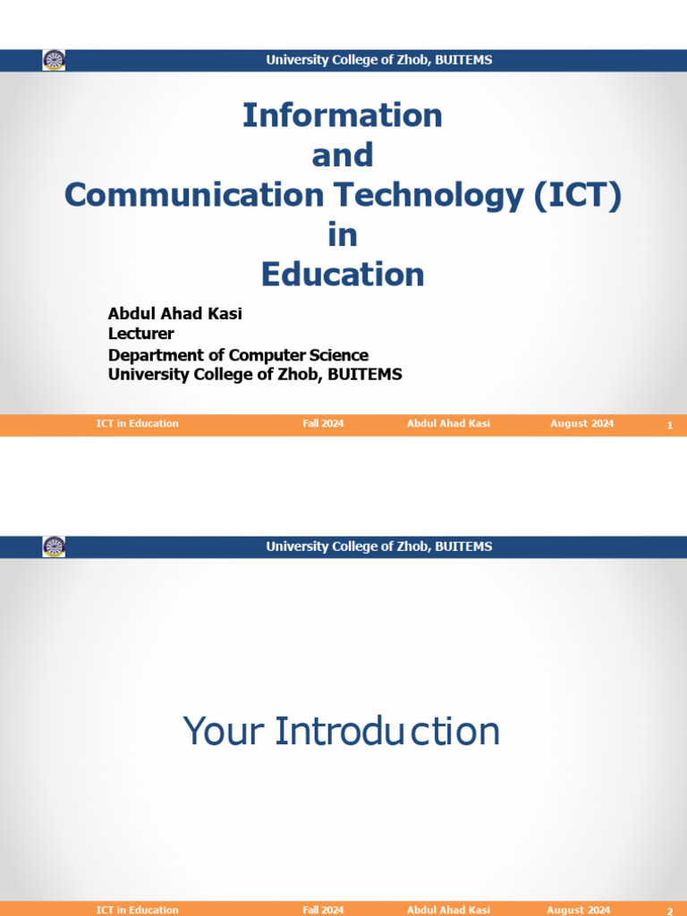Lec 1 & 2 - ICT in Education | PDF