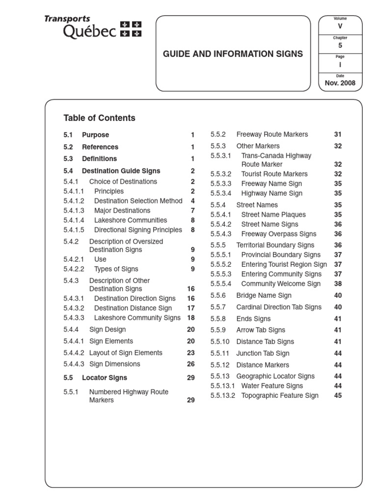 Guide and Information Signs | PDF