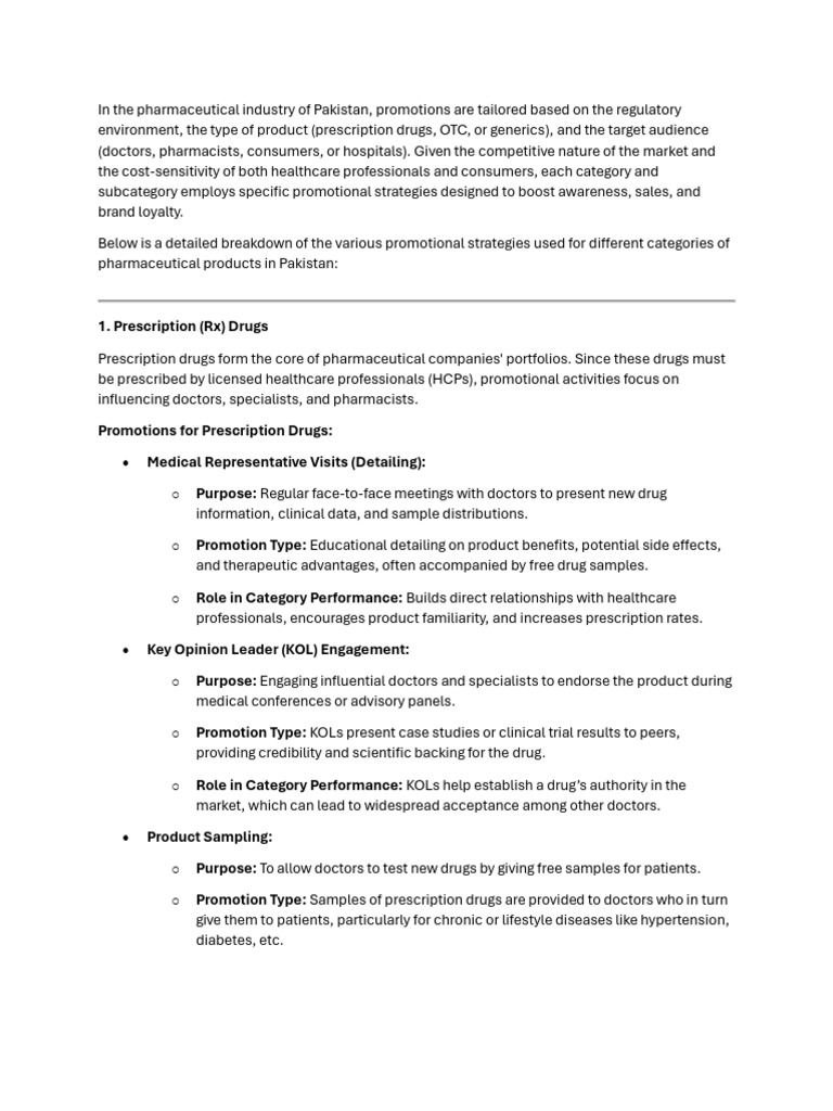 Pharma Industry - Promotions Types | PDF | Prescription Drugs | Science ...
