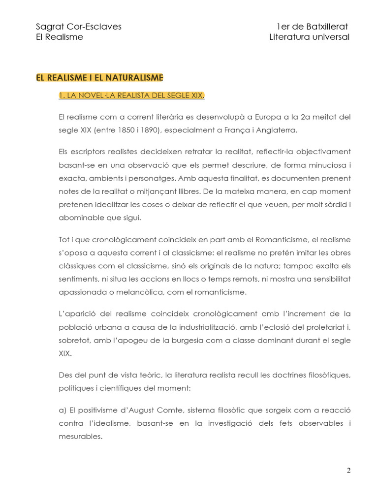 Apuntes Versión Cole Realisme | PDF