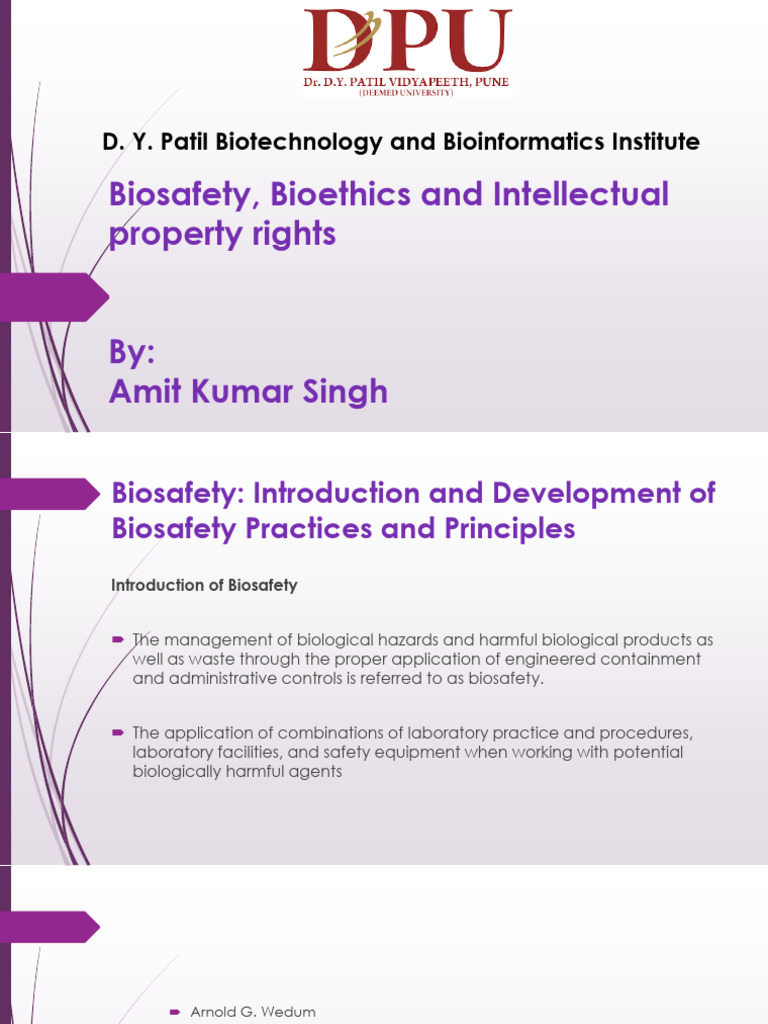 Biosafety, BBT 1st Internal Syllabus | PDF