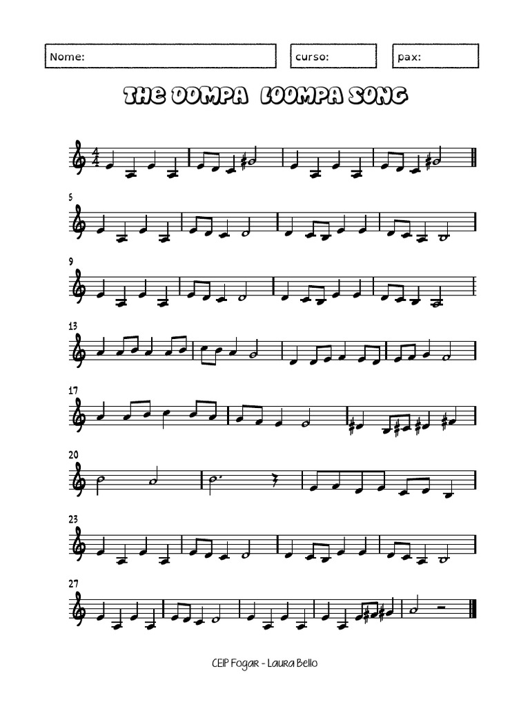 Oompa-Loompa Song | PDF