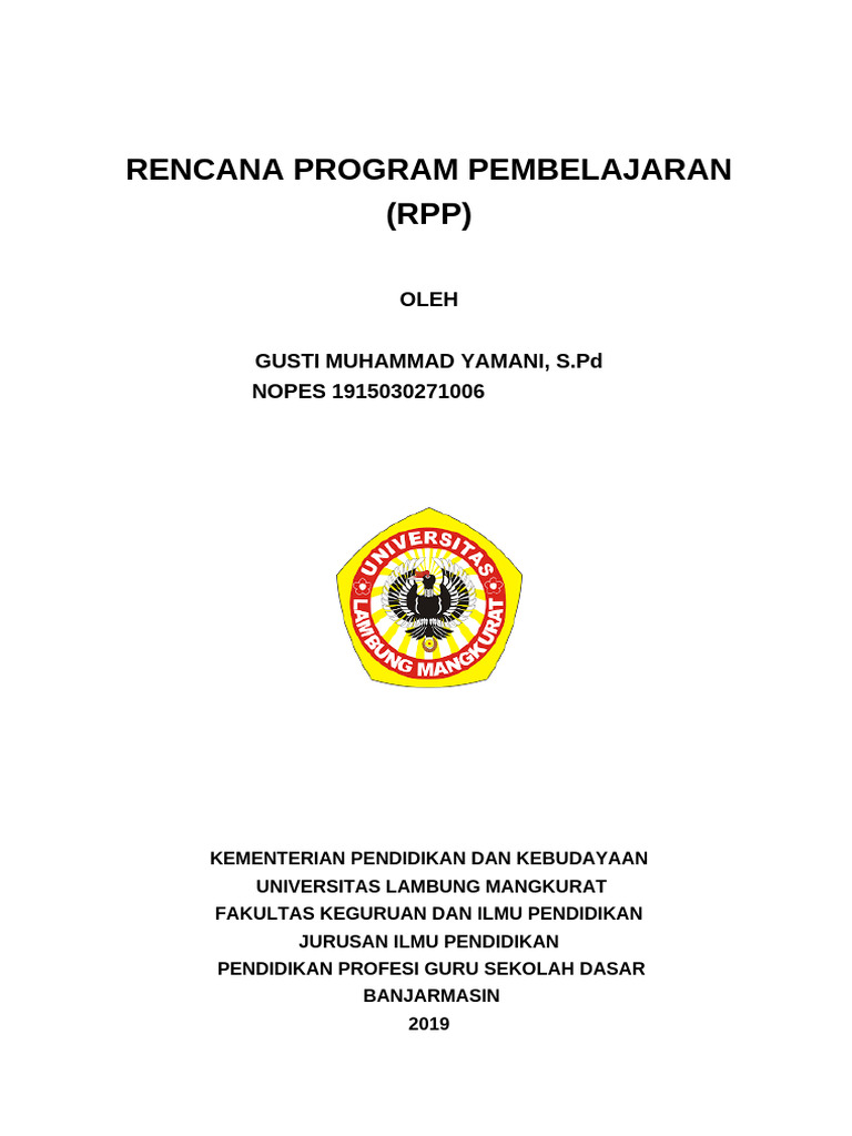 RPP Kelas Rendah Revisi 2 | PDF