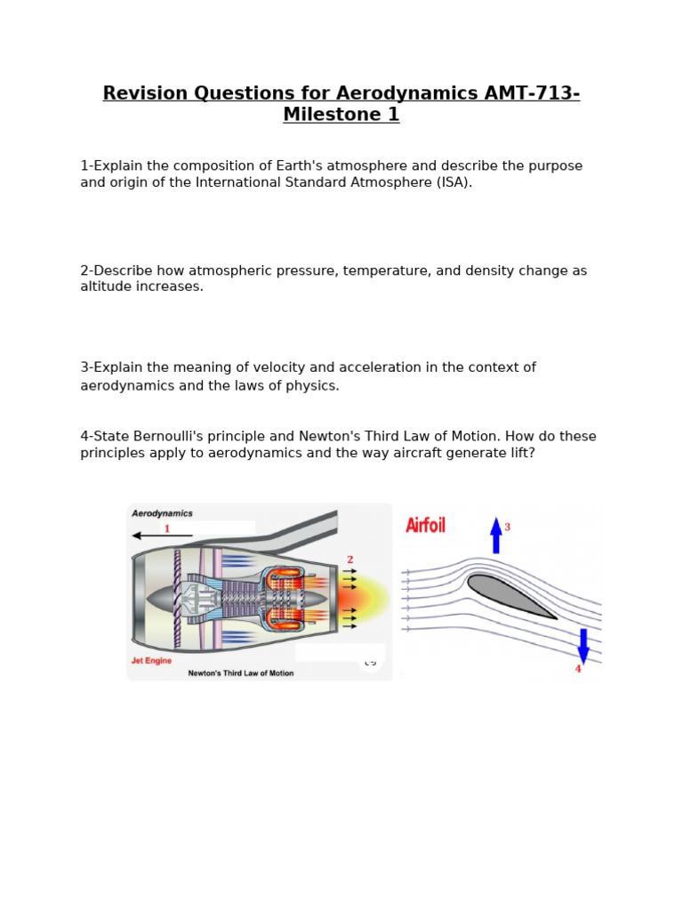 Revision Questions For Aerodynamics AMT | PDF