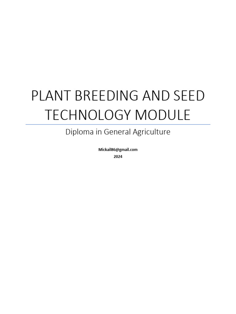 2024 Plant Breeding Module Syllabus | PDF