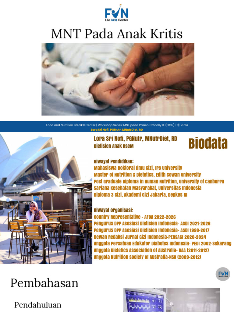 FNLC - Materi MNT Critically Ill PICU Batch 2 | PDF