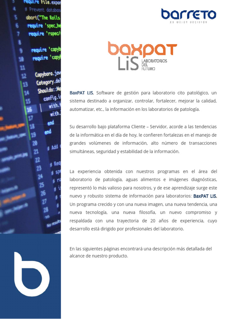 Descripción Del Software para Laboratoiro de Cito Patología BaxPAT LiS | PDF | Laboratorios ...