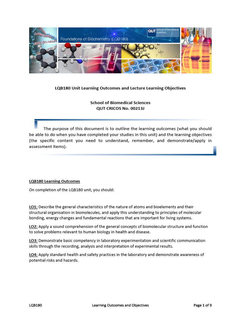 Learning Objectives | PDF