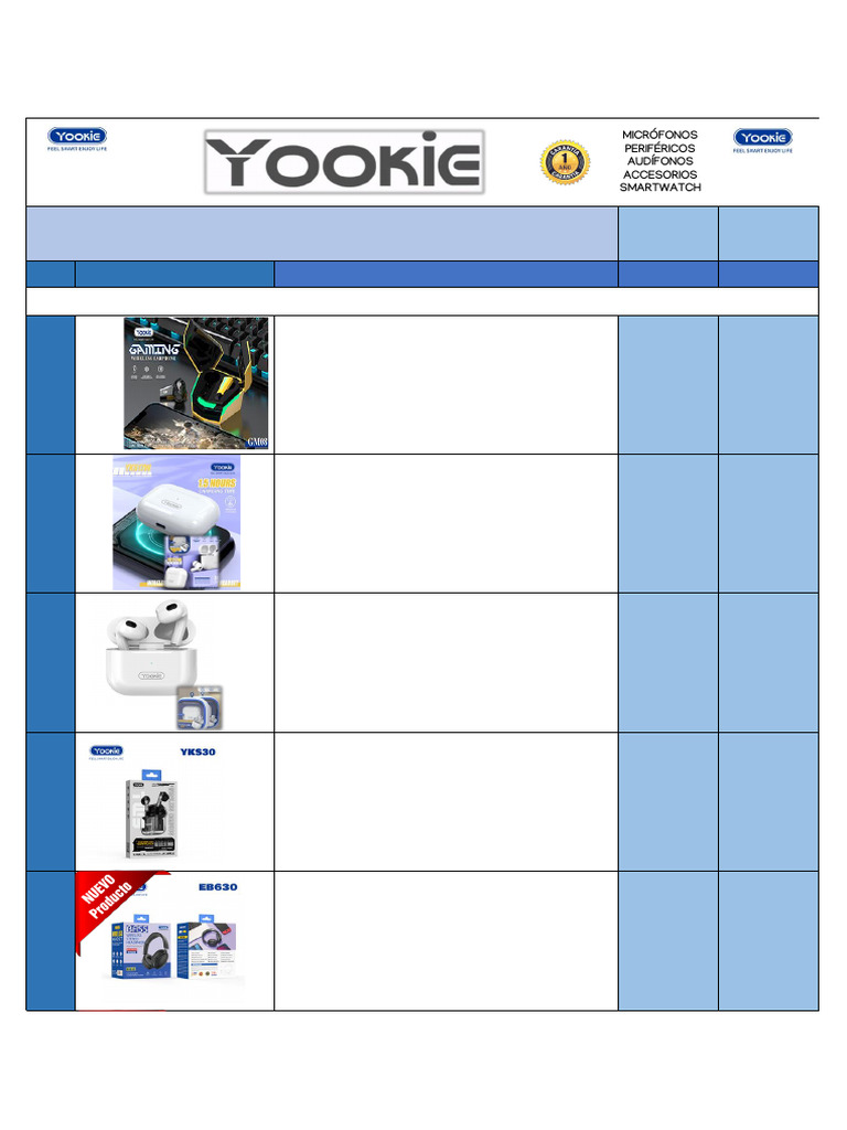 Audífonos Yookie: Precios y Detalles | PDF | Information Appliances | I ...