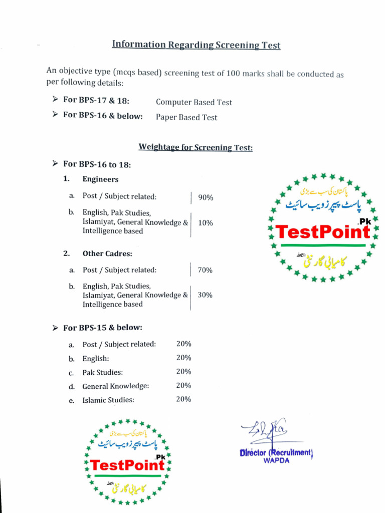WAPDA Syllabus (Official) | PDF