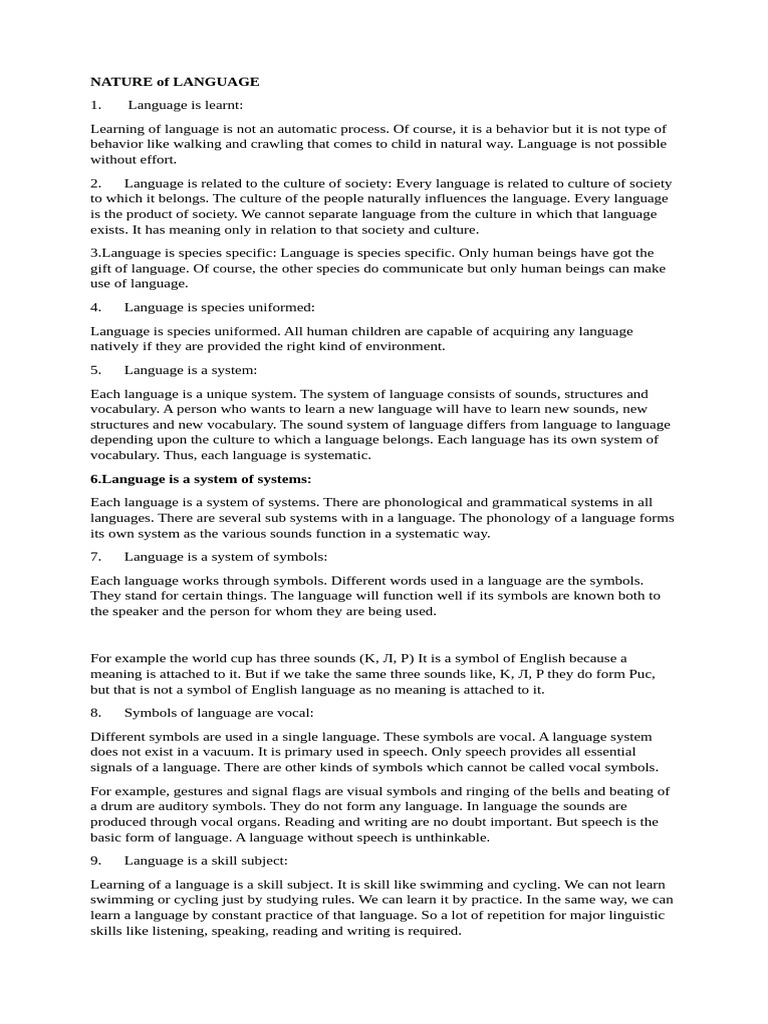 NATURE-of-LANGUAGE | PDF