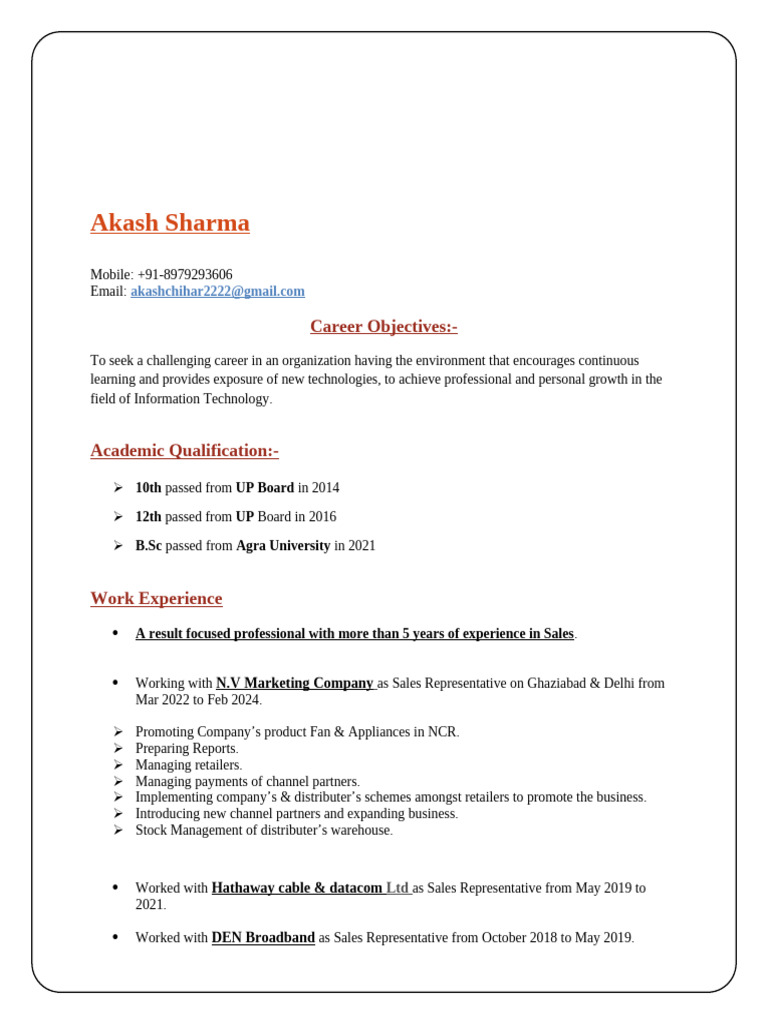 Updted Resume of Akash Sharma | PDF | Computing | System Software