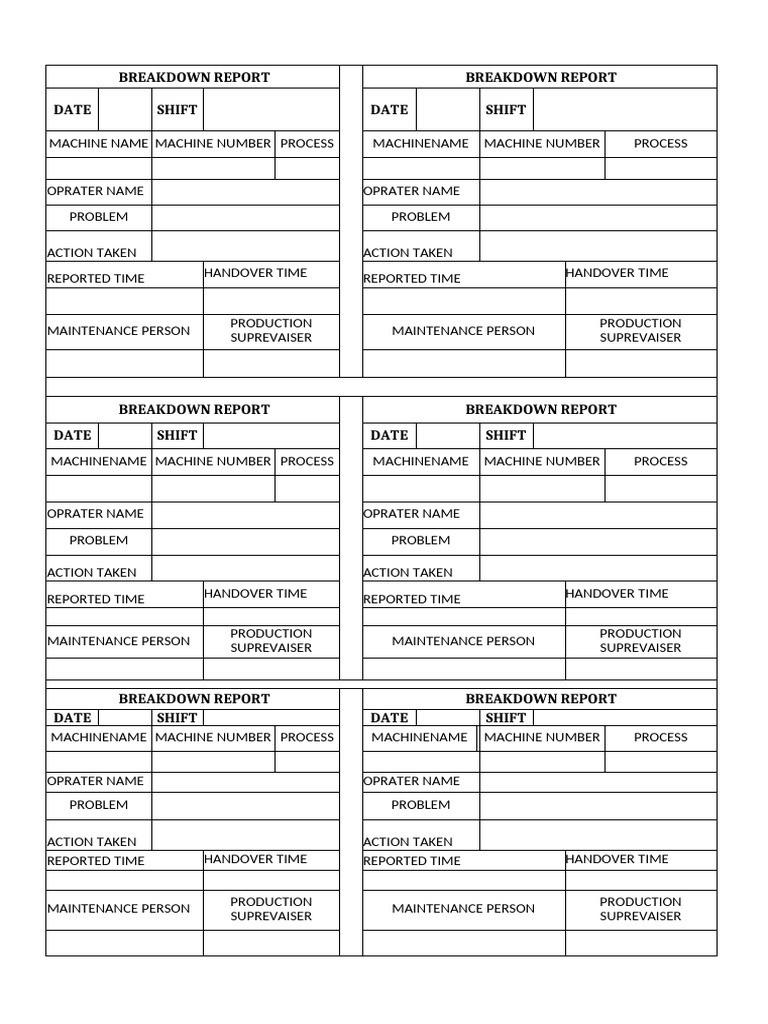 Breakdown Slip | PDF