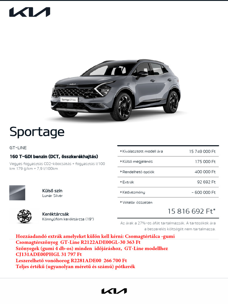 kia-configurator-Sportage-GT-LINE-20240715 - Benzines | PDF