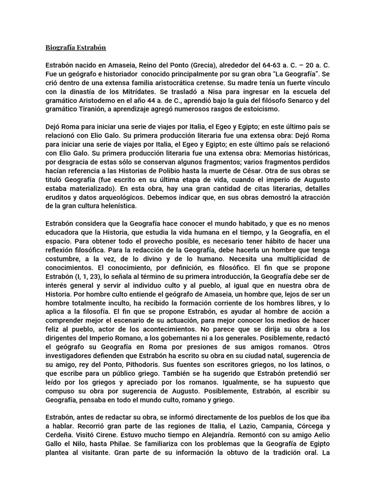 Biografía Estrabón | PDF