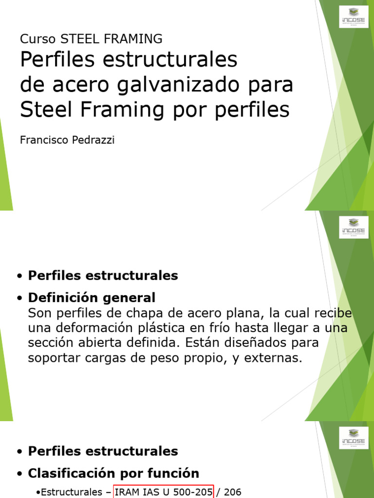 Curso Gratuito Graduados - Fadu - PERFILES DE ACERO GALVANIZADO ESTRUCTURALES PARA STEEL FRAMING ...