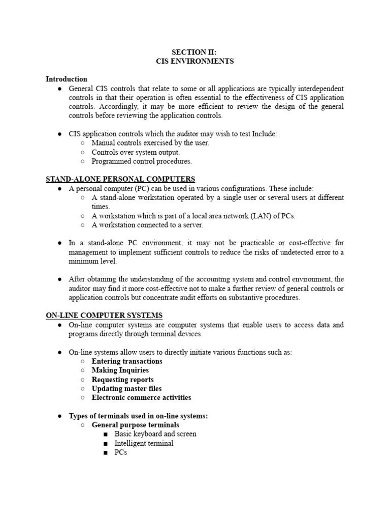 Section Ii: Cis Environments | PDF | Computer Data Storage | Programming