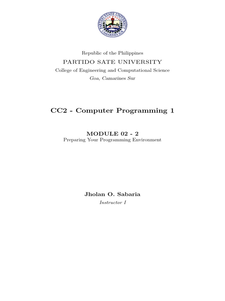 Module 02 2 Programming Environment | PDF