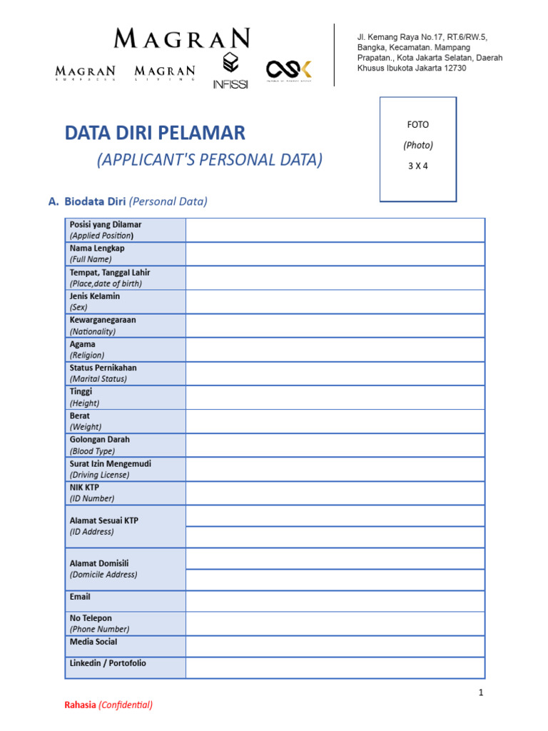 Magran Group - Applicant - S Personal Data | PDF