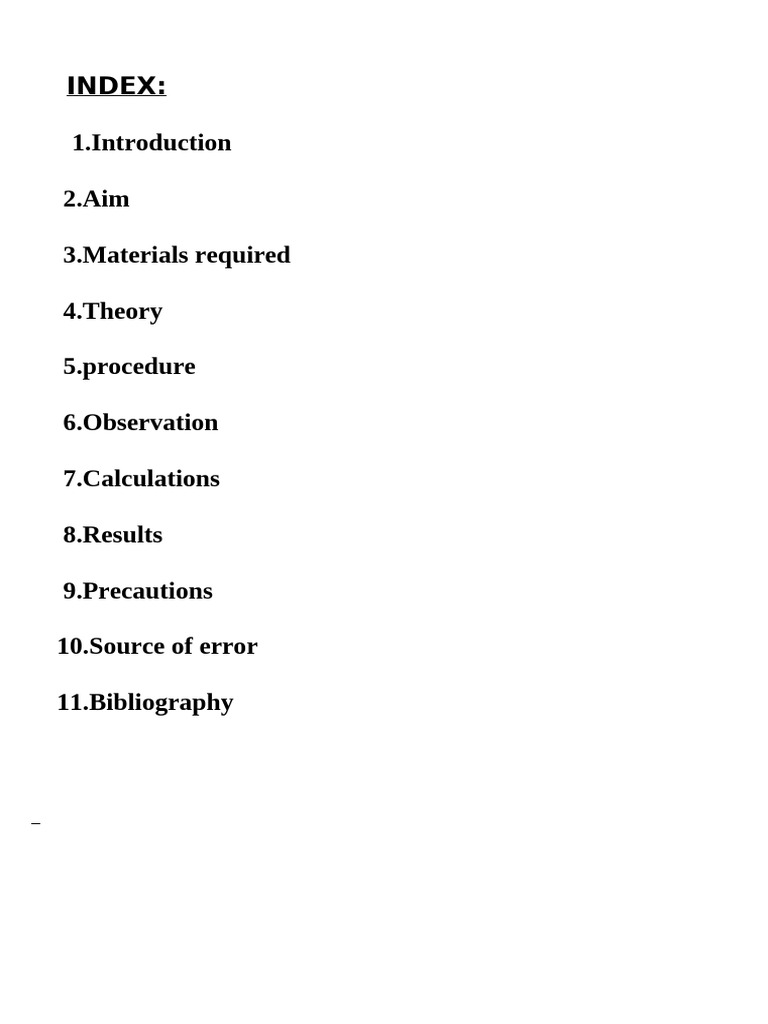 Physics Investigatory To Find The Refractive Indices of A Water B Oil Transparent Using A Plane ...