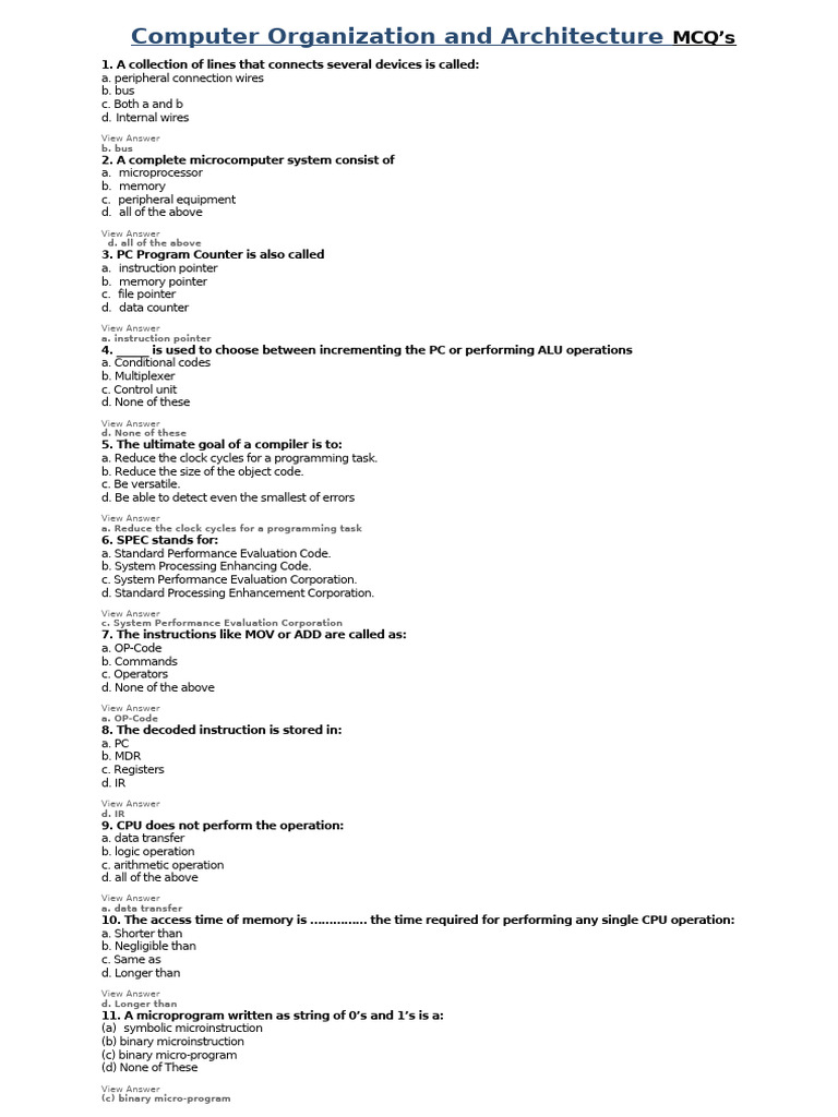 Computer MCQ's 4 | PDF