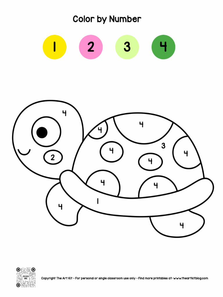 Color by Number Turtle - The Art Kit | PDF