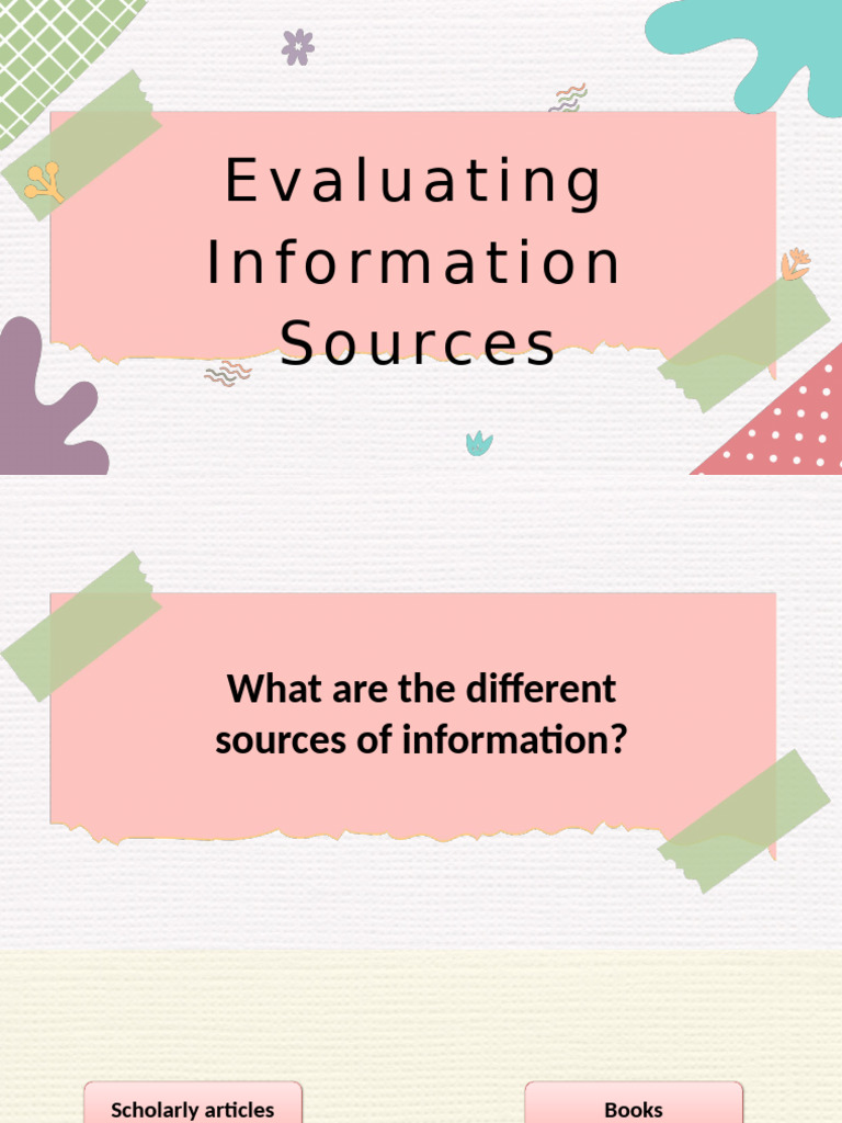 Evaluating Information Sources | PDF | Information | Accuracy And Precision