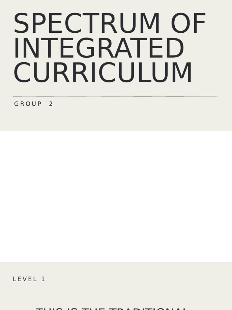 Spectrum of Integrated Curriculum | PDF
