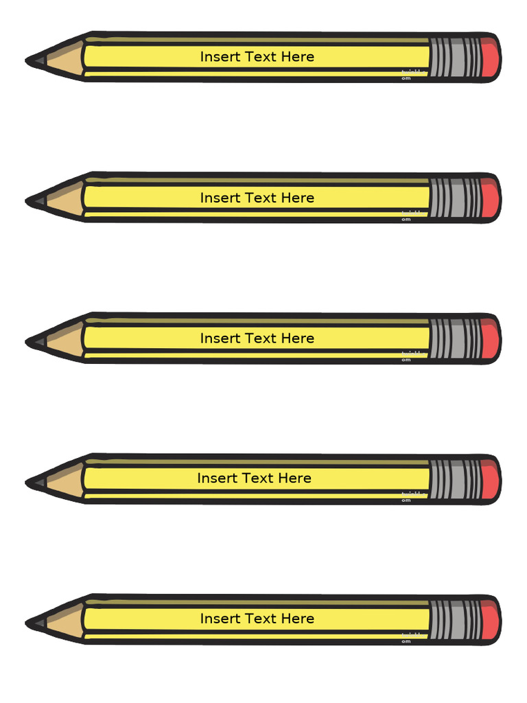 Pencil Tray Labels Portrait | PDF