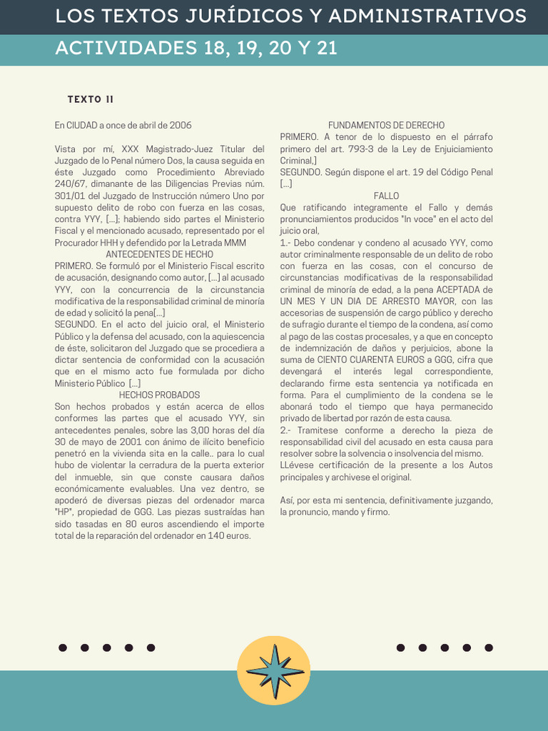 Ejercicios Tema 1 - Texto 11 - Actividades 18, 19, 20 y 21 | PDF