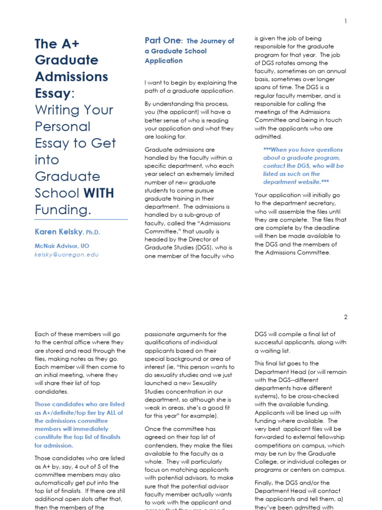 A+ Graduate Admissions Essay | PDF